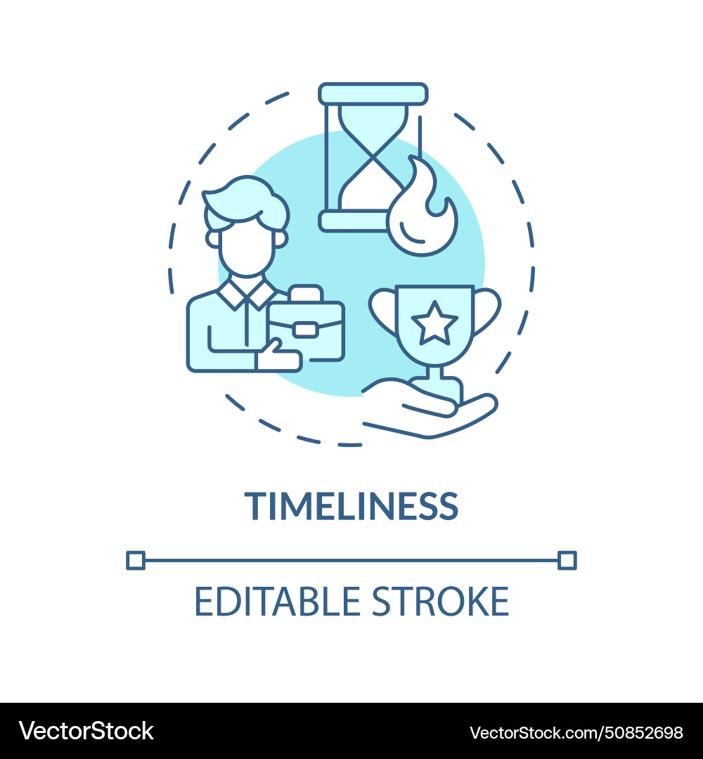 Timeliness soft blue concept icon Royalty Free Vector Image