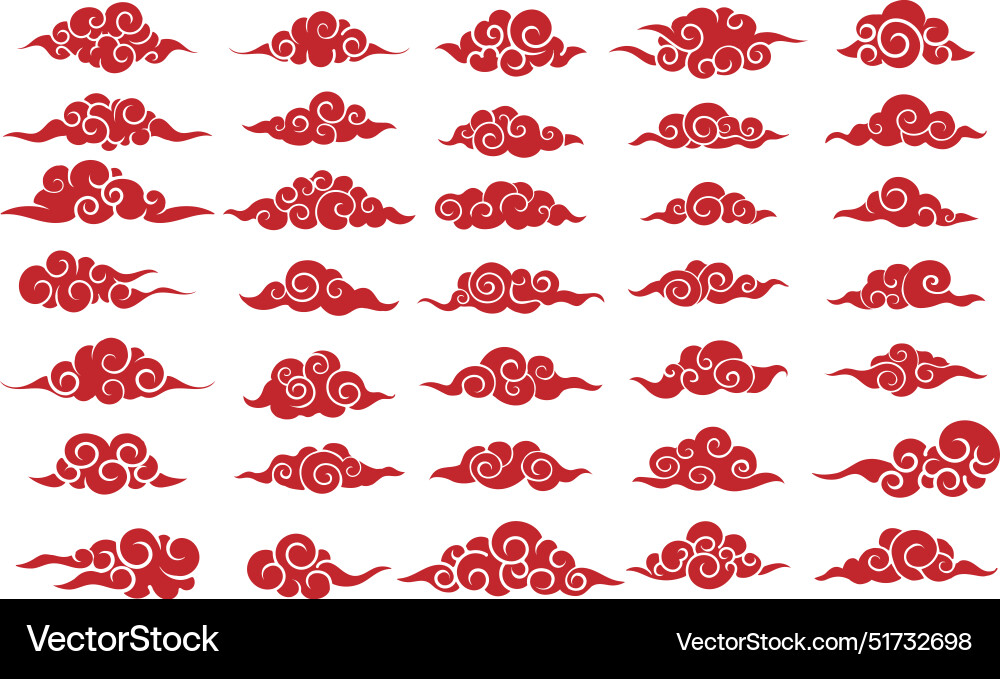 Traditional asian clouds Royalty Free Vector Image