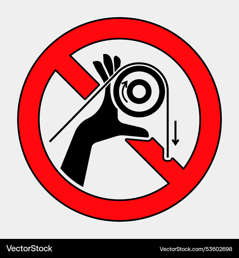 Warning sign for improper tape disposal method Vector Image