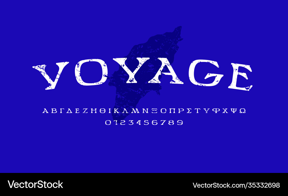 Wide serif font in elegant style Royalty Free Vector Image