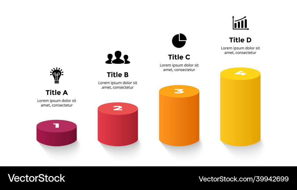 3d infographic presentation slide template Vector Image