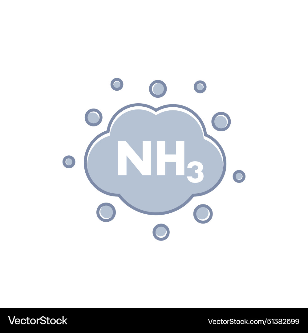 Ammonia nh3 gas icon with a cloud Royalty Free Vector Image