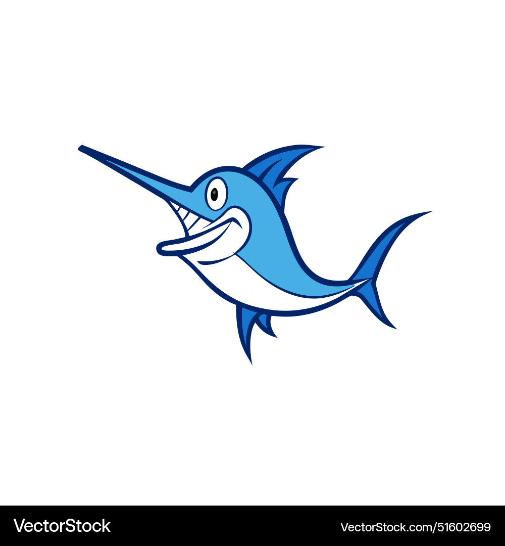 Atlantic sailfish fish laughs icon Royalty Free Vector Image