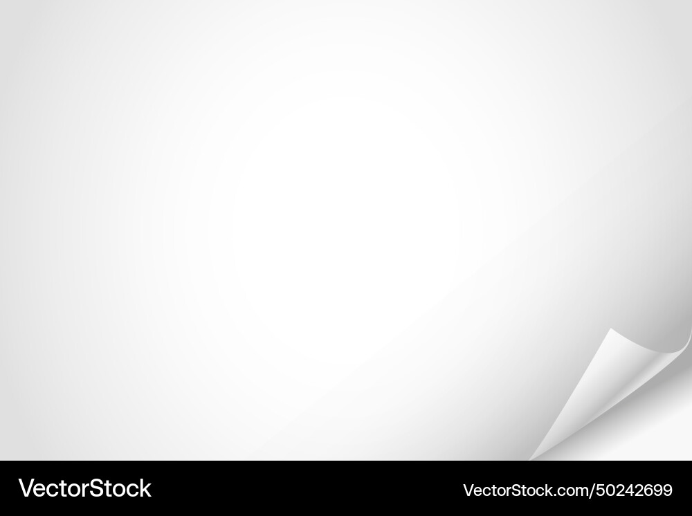 Blank paper sheet with bending right bottom corner