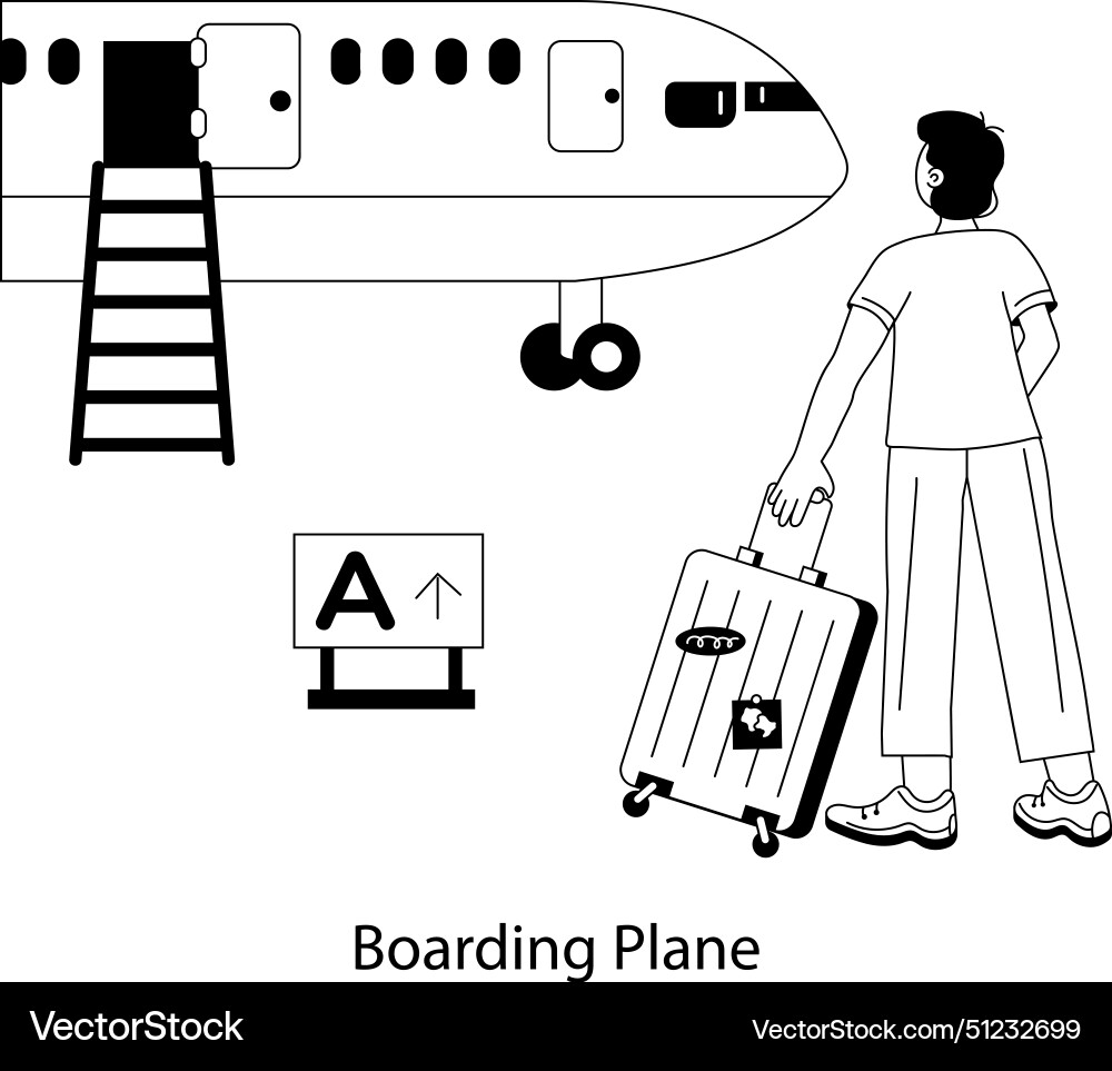 Boarding plane Royalty Free Vector Image - VectorStock