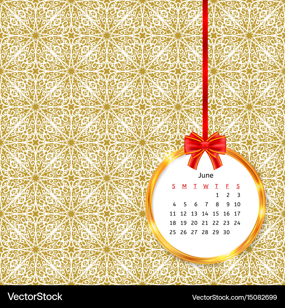 Kalender 2017 in goldenem Kreisrahmen mit rotem Bogen
