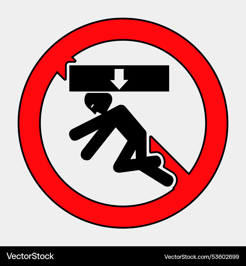 Caution falling hazard sign for safety awareness Vector Image