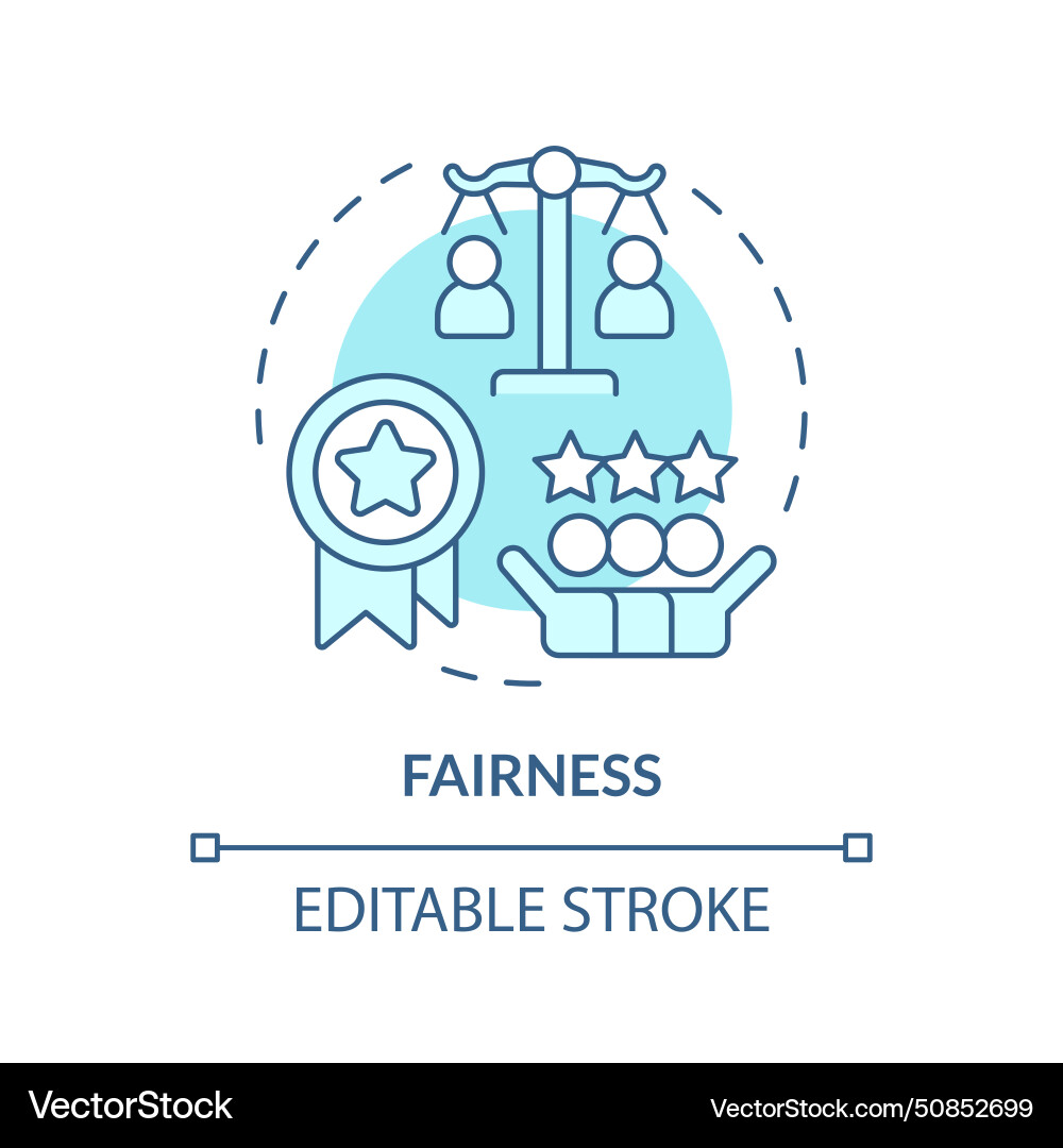 Fairness soft blue concept icon Royalty Free Vector Image