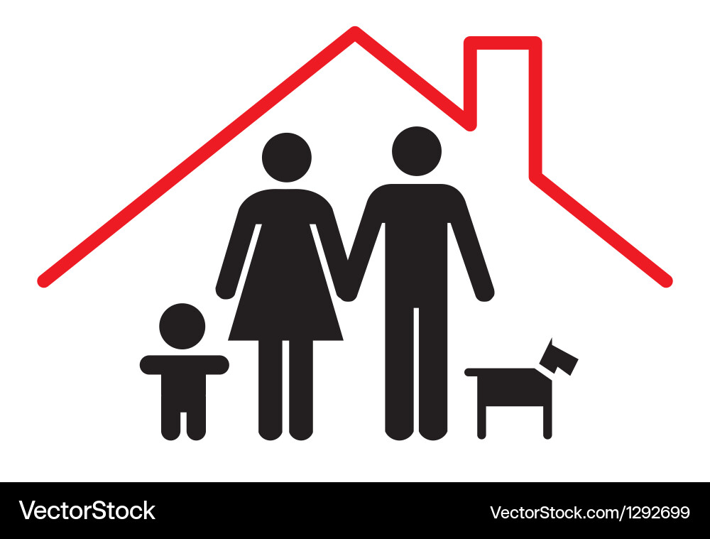 Family houses Royalty Free Vector Image - VectorStock
