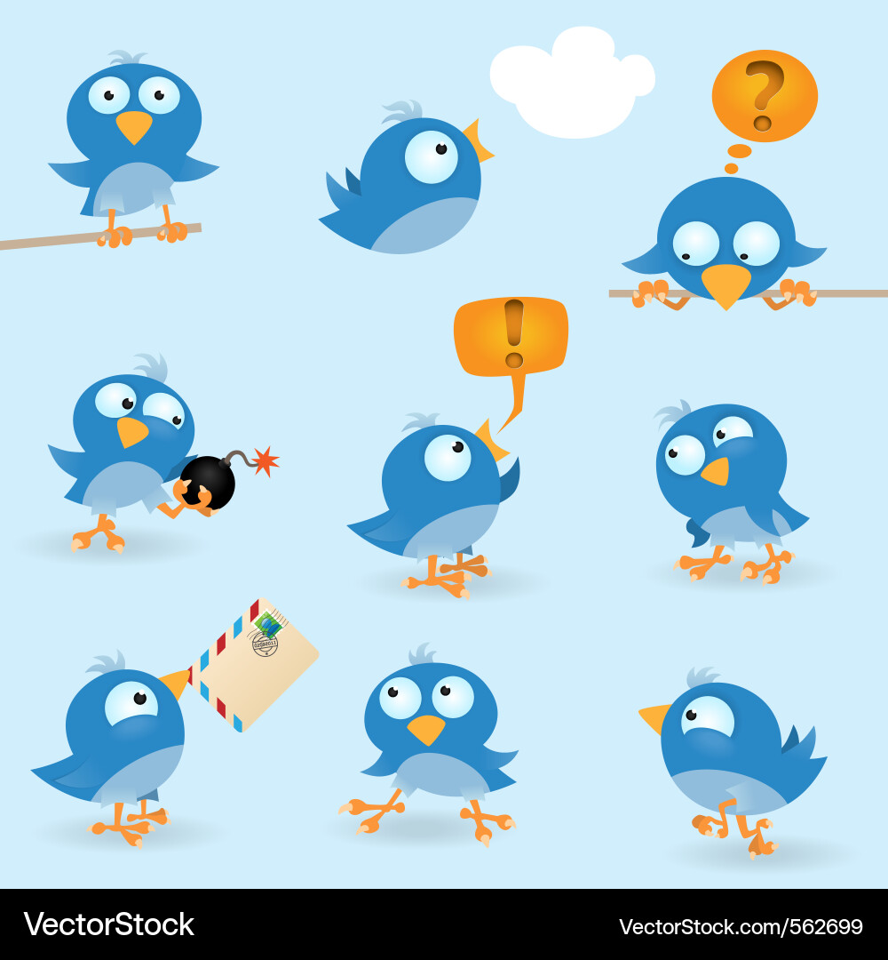 Funny birds Royalty Free Vector Image - VectorStock