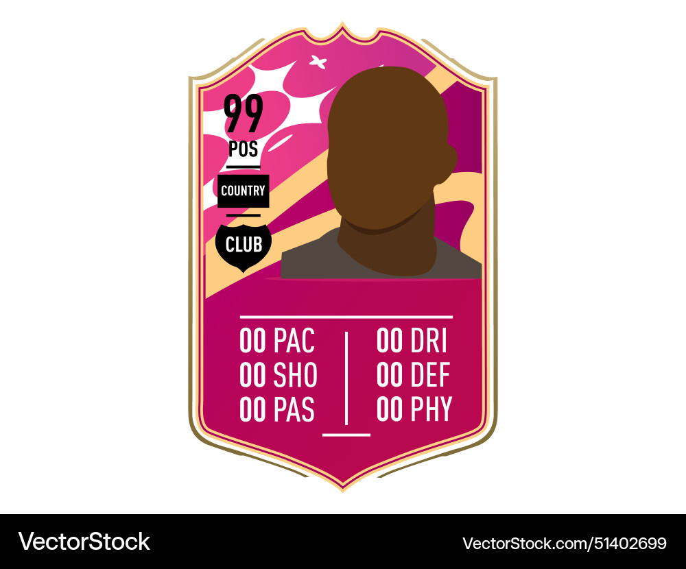 Fut card- fifa ultimate team custom card Vector Image