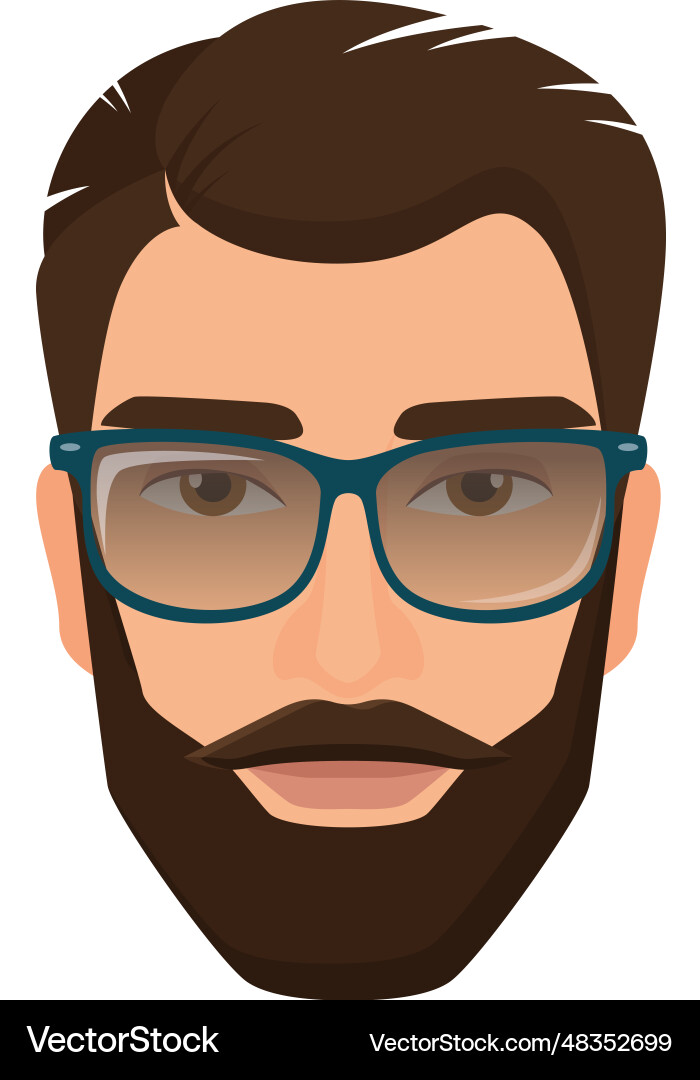 Head of bearded man Royalty Free Vector Image - VectorStock