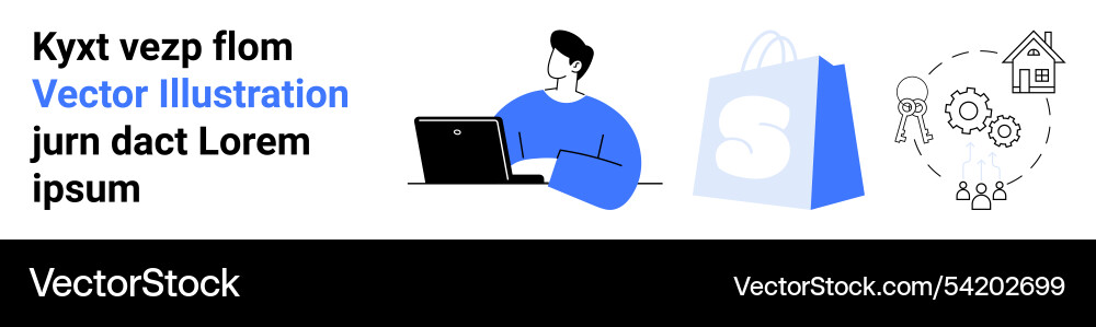 Online shopping and e-commerce solutions visual Vector Image