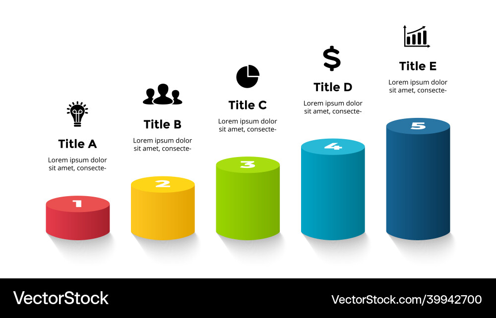 3d infographic presentation slide template Vector Image