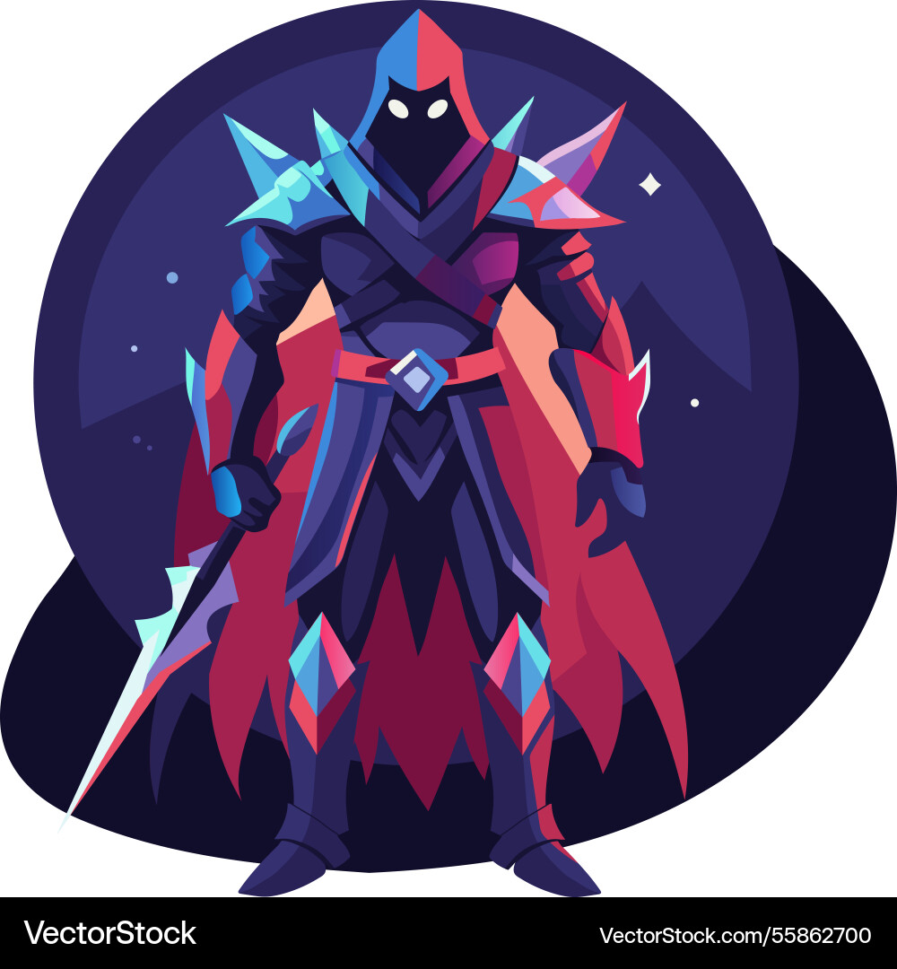 A flat style of masked assassin Royalty Free Vector Image