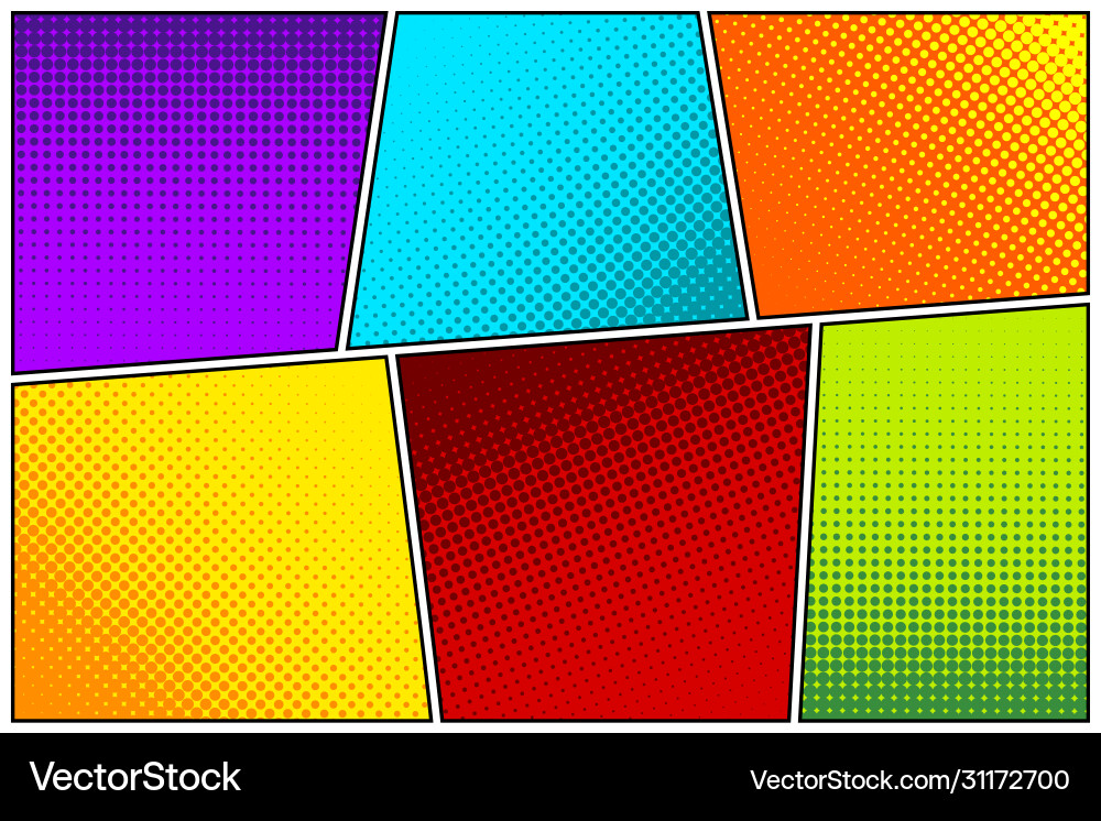 Cartoon comic backgrounds set comics book Vector Image
