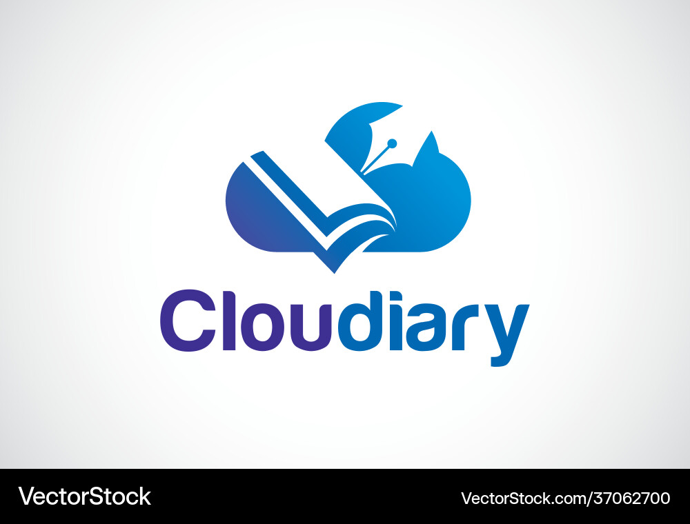 Cloud diary logo template design Royalty Free Vector Image
