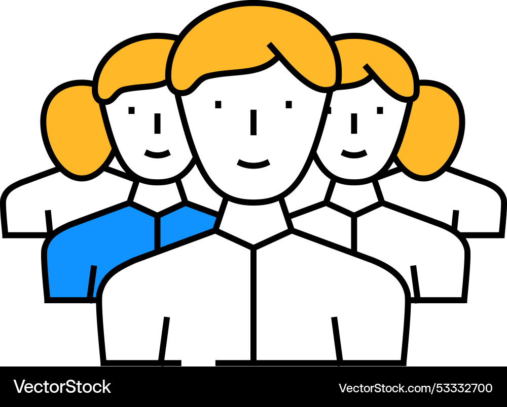 Crowd people icon color Royalty Free Vector Image