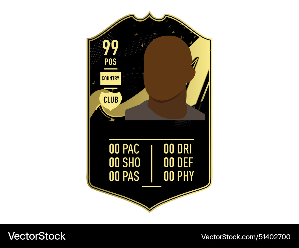 Fut card- fifa ultimate team custom card Vector Image