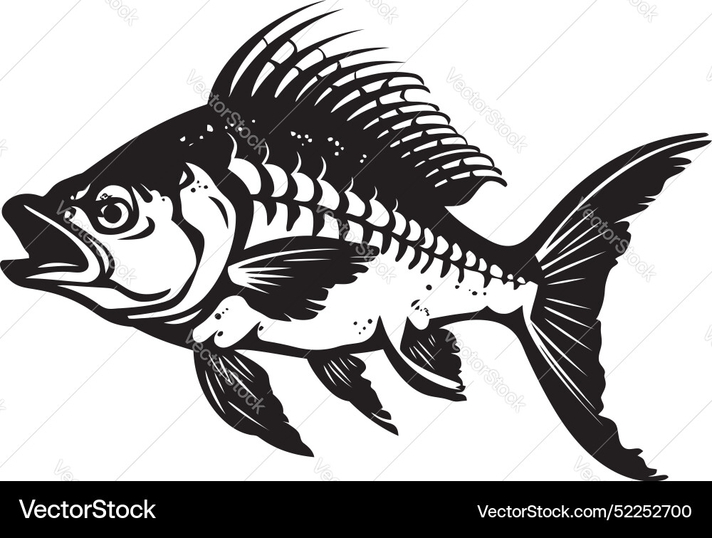 Grim gills elegant design of predator fish Vector Image