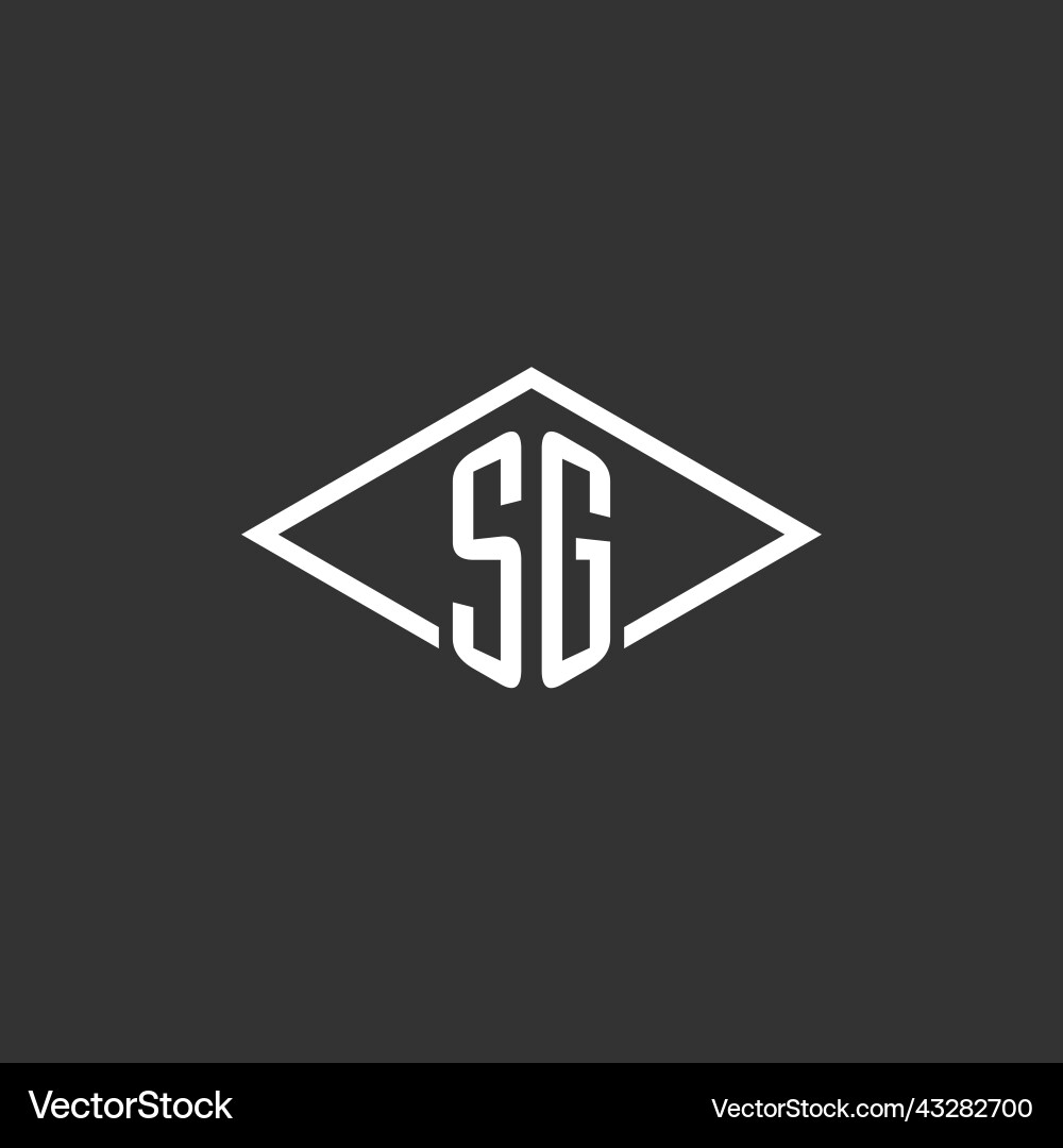 Initials sg logo monogram with simple diamond – Royalty-Free Vector ...