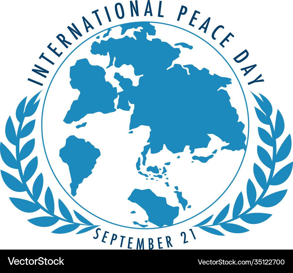 Internationl peace day logo or banner Royalty Free Vector