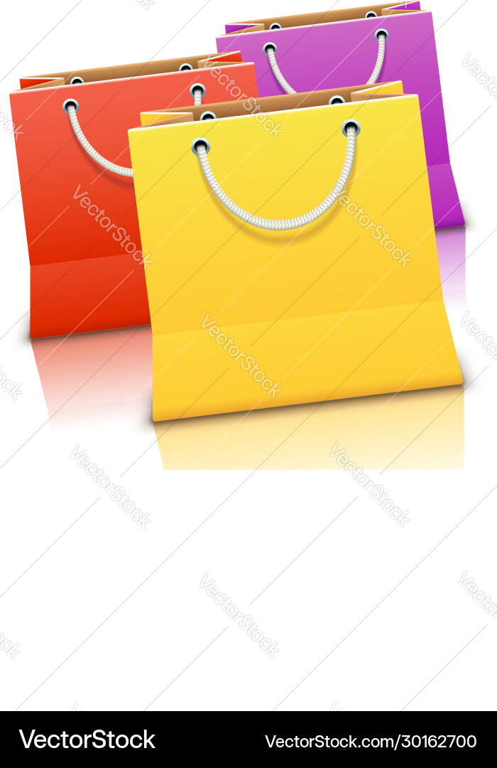 Three bags on white Royalty Free Vector Image - VectorStock