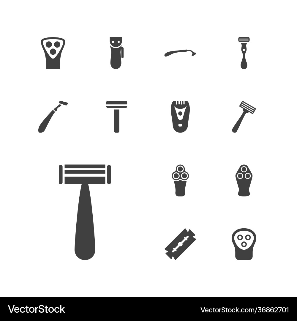 13 razor icons Royalty Free Vector Image - VectorStock