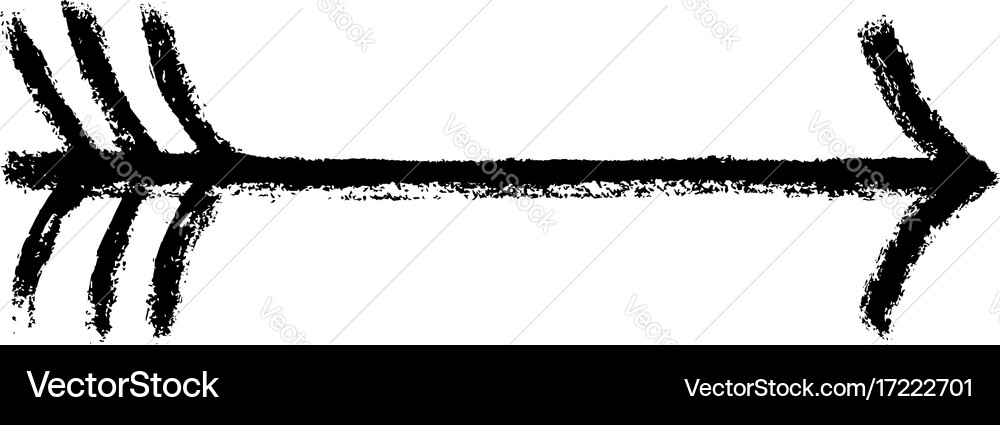 Arrow sign sketch brush stroke Royalty Free Vector Image