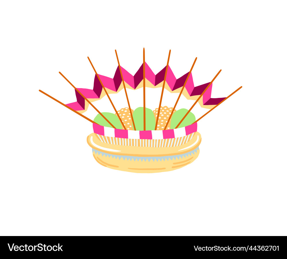 Balinese ritual traditional offering Royalty Free Vector