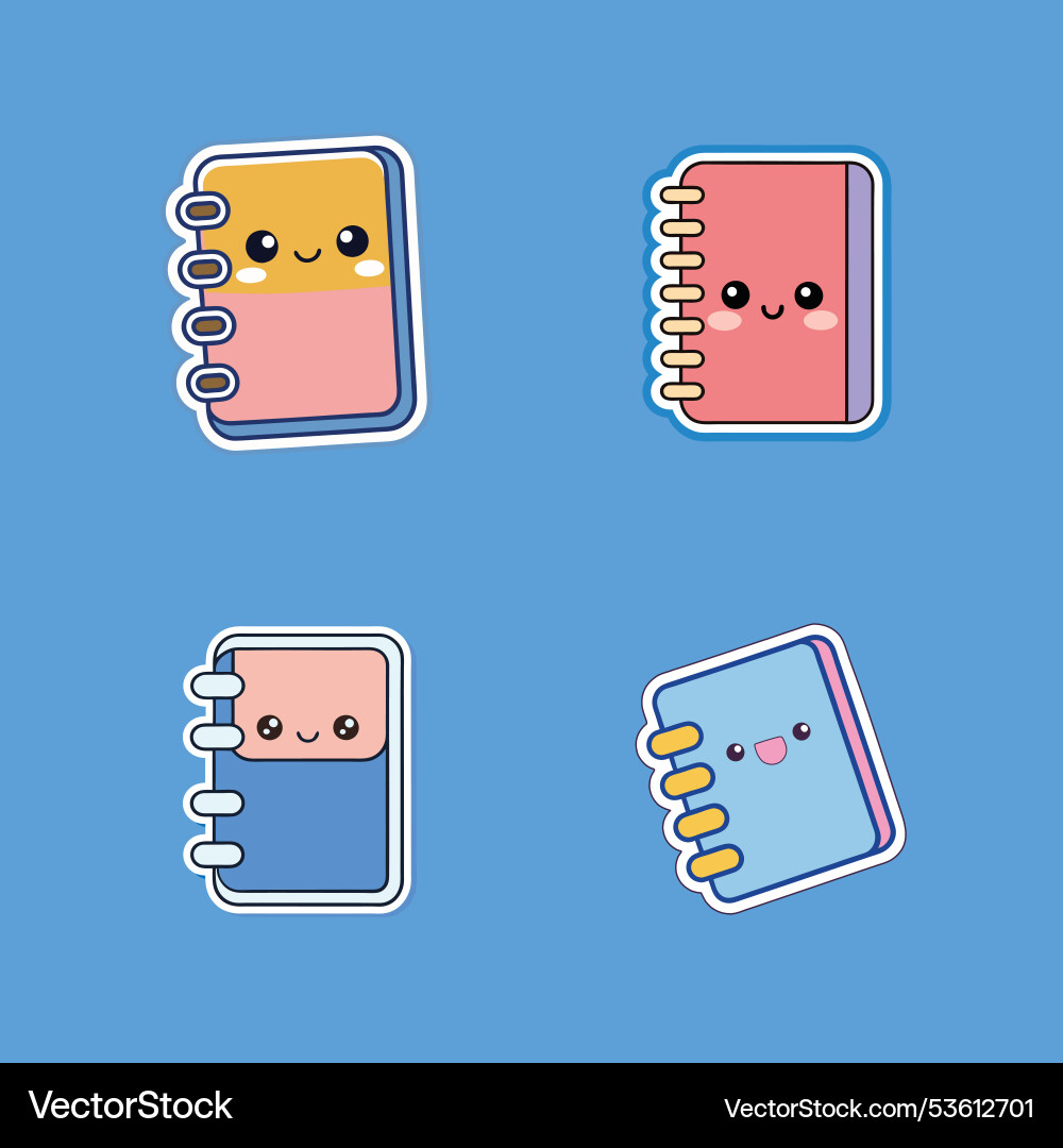 Closed notebook sticker with spiral binding and Vector Image