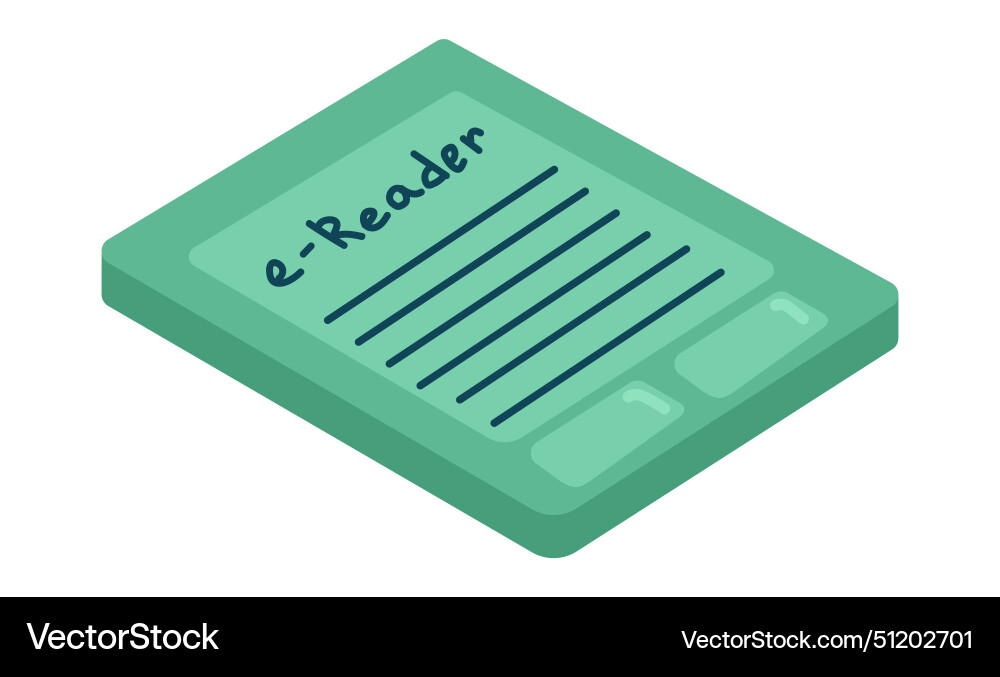 Ebook in flat design portable e-reader for Vector Image
