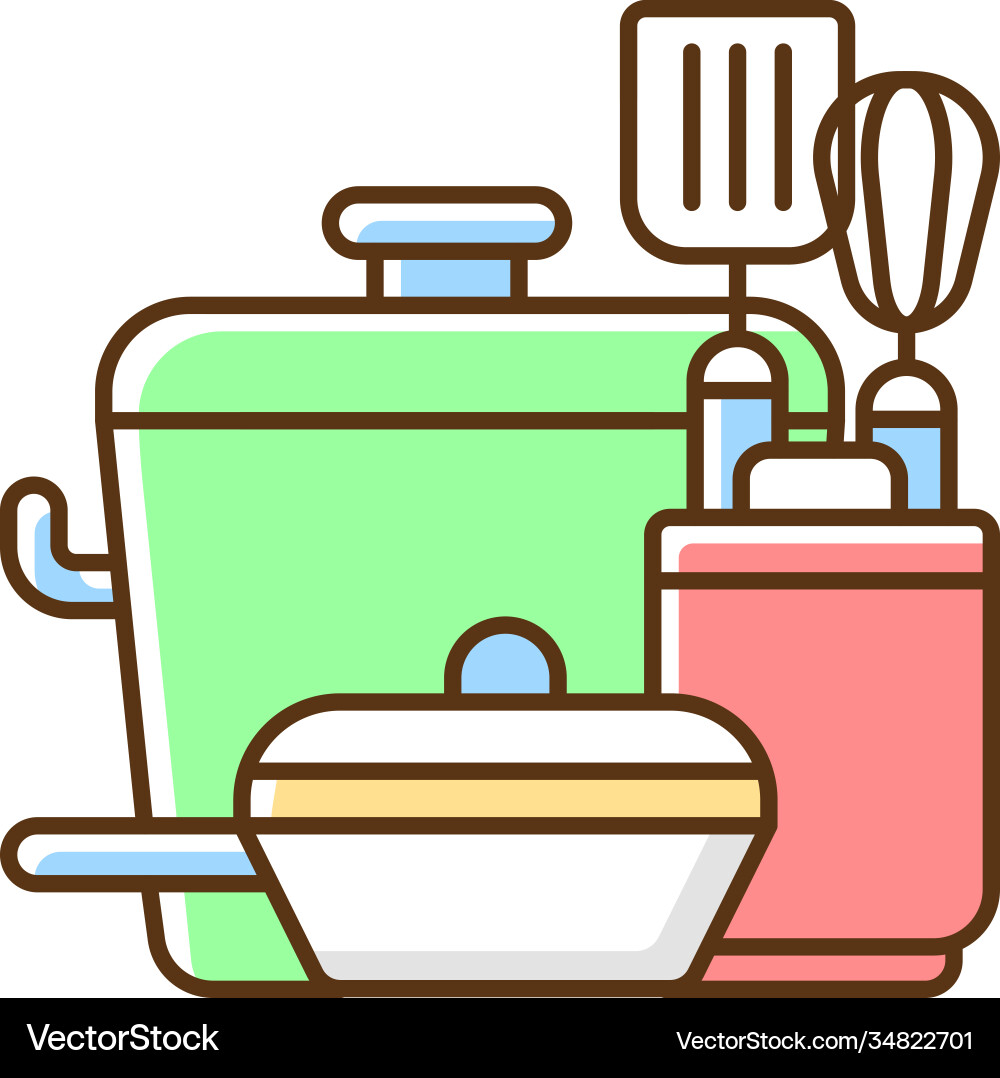 Kitchen tools rgb color icon Royalty Free Vector Image