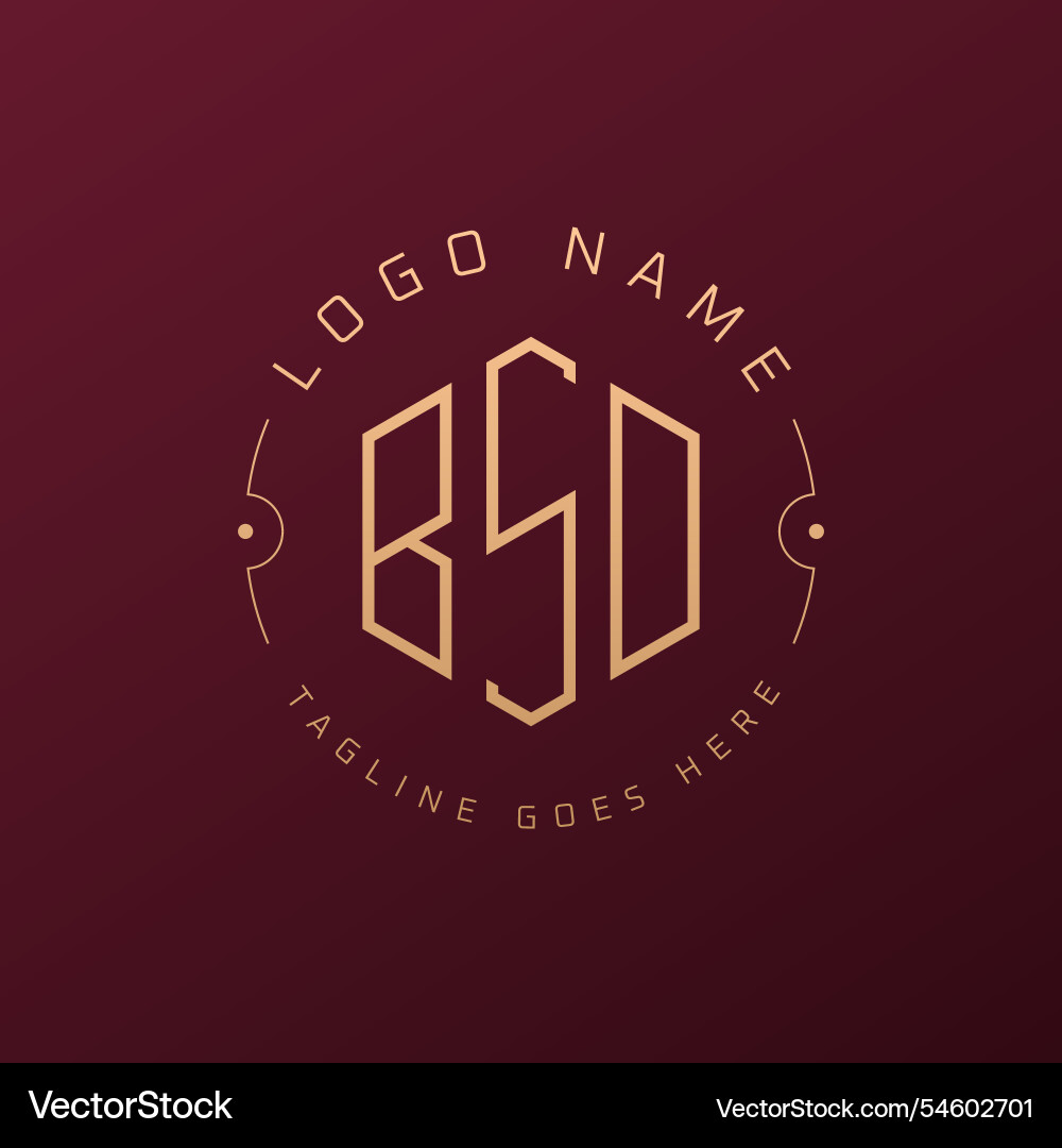 Luxury bsd logo design elegant letter Royalty Free Vector