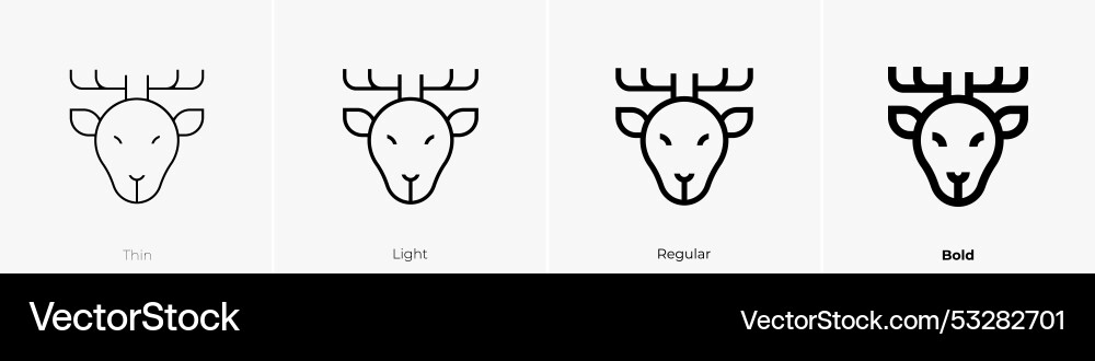 Red deer icon thin light regular and bold style Vector Image