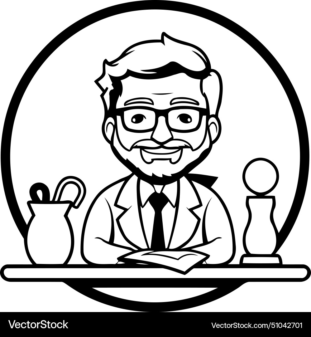 Scientist in lab coat holding a book cartoon Vector Image