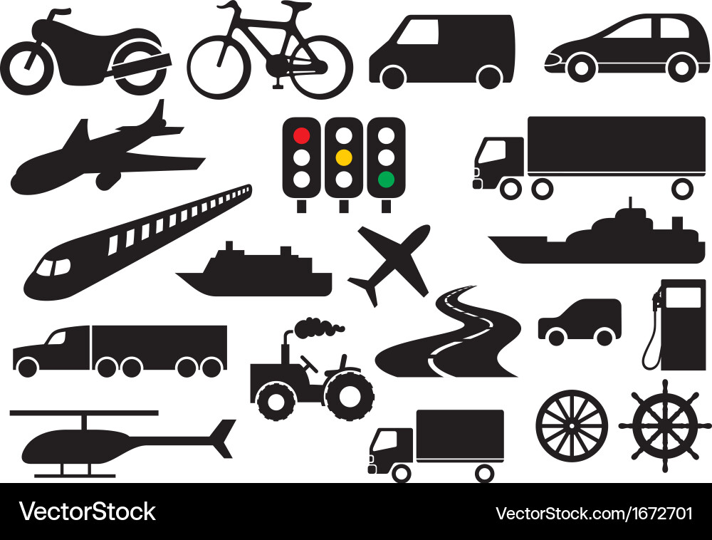 Transportation Icon Collection Royalty Free Vector Image