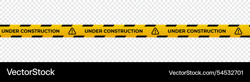 Under construction tape with yellow and black Vector Image