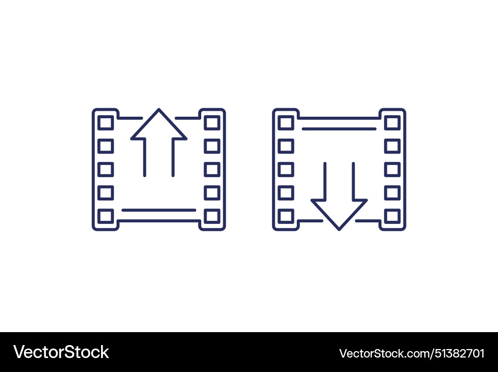 Upload or download video line icon Royalty Free Vector Image