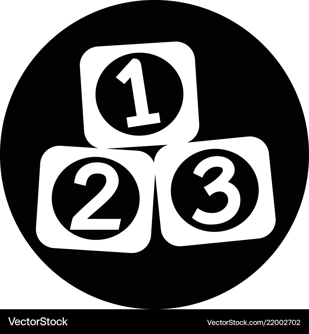 123 blocks icon Royalty Free Vector Image - VectorStock