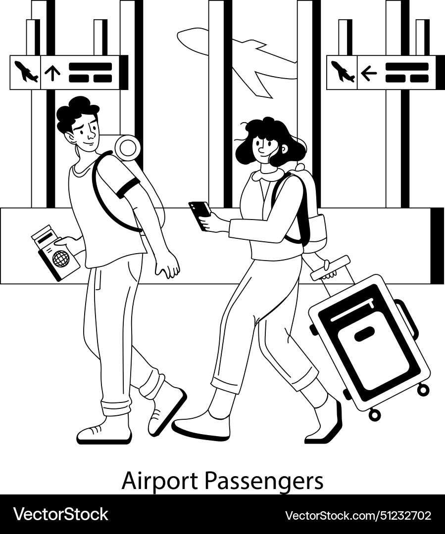 Airport passengers Royalty Free Vector Image - VectorStock