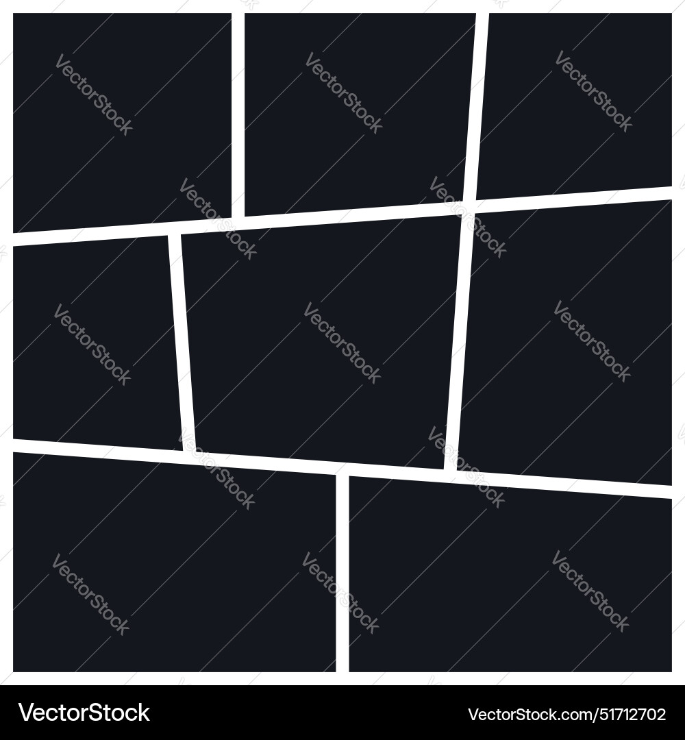 Blank collage frame template for photos and images