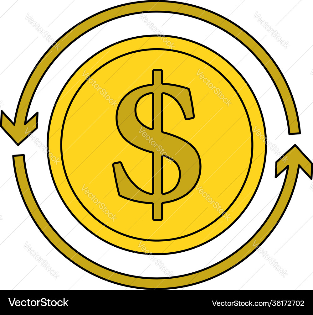 Cash back coin icon Royalty Free Vector Image - VectorStock