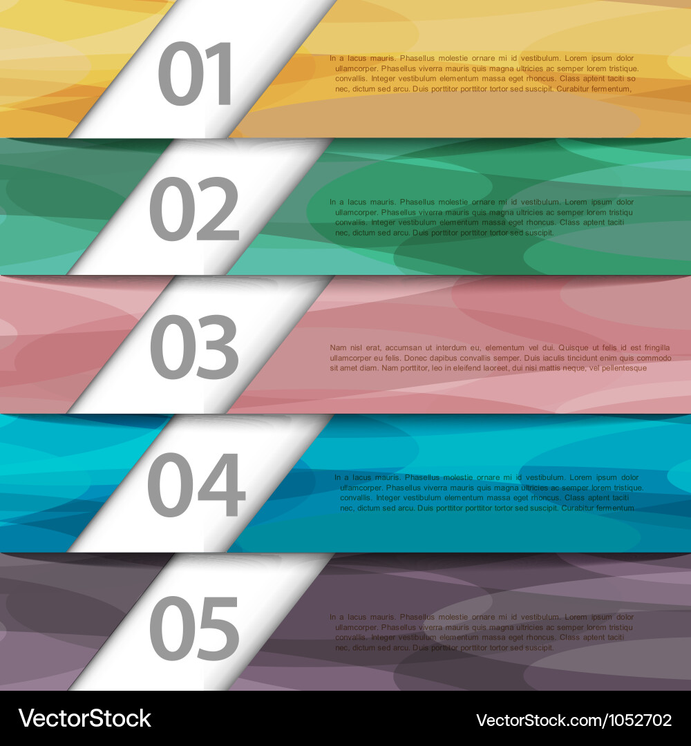 Colorful paper numbered banners Royalty Free Vector Image