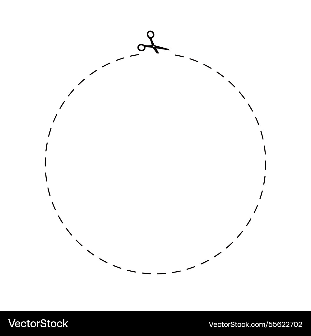 Dash marks in circle shape on voucher trim ribbon Vector Image
