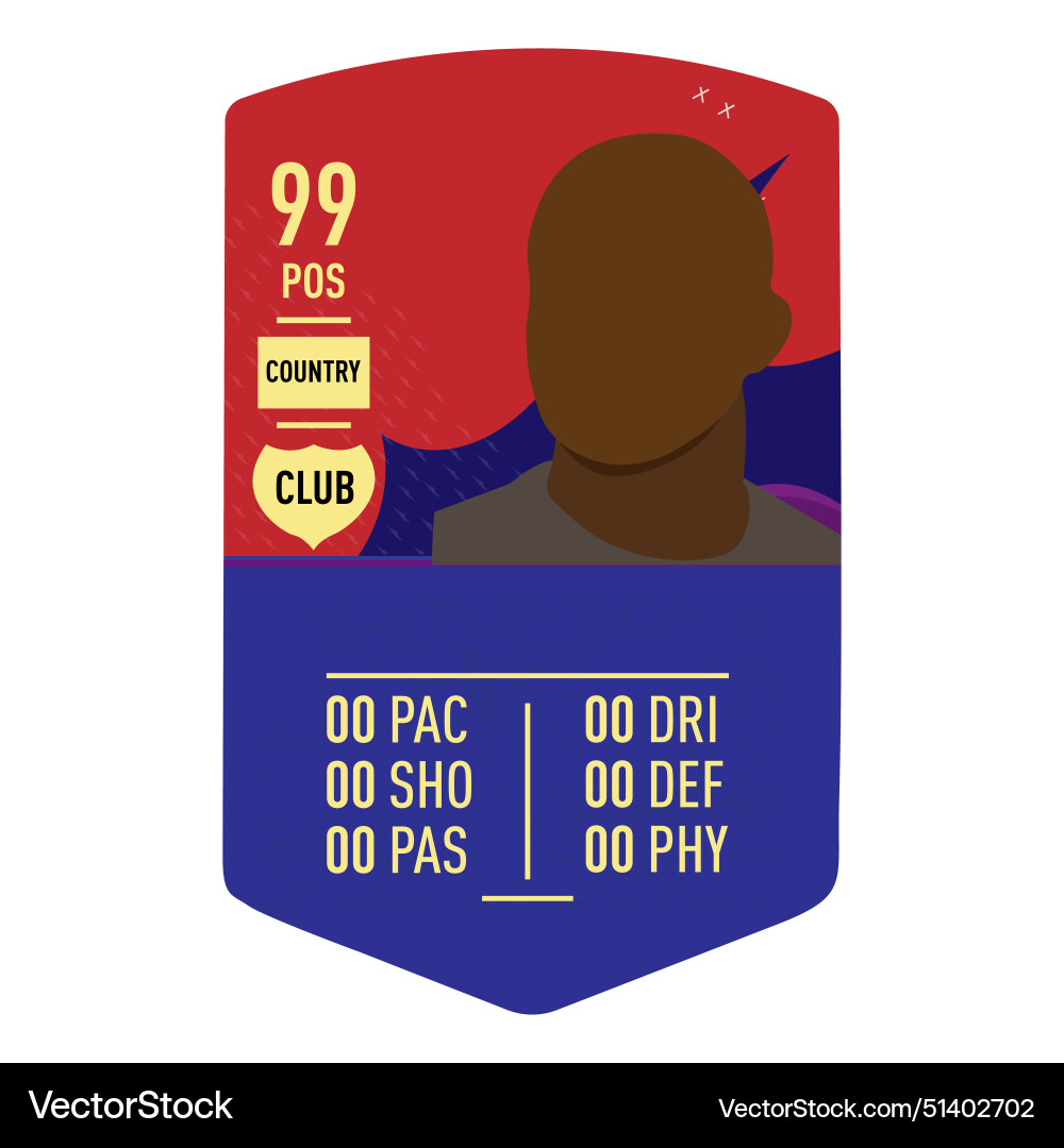 Fut card- fifa ultimate team custom card Vector Image