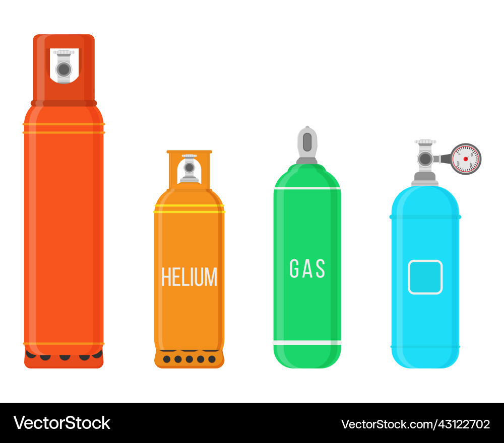 Gas balloon flat oxygen tank butane propane Vector Image