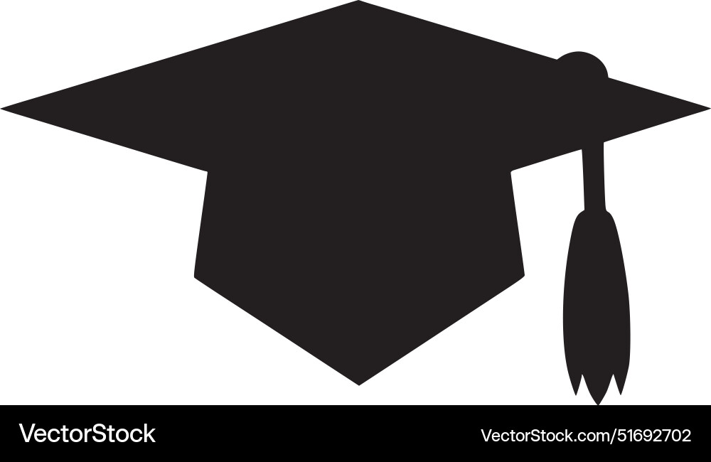 Graduation - black and white isolated icon Vector Image