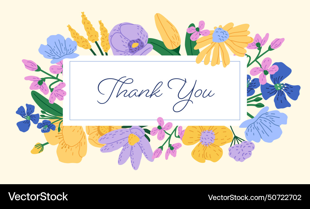 Horizontal response card with thanks inscription Vector Image