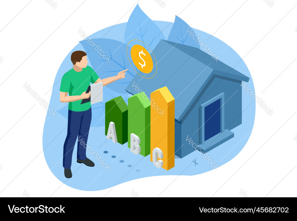 Isometric online bill payment home utilities Vector Image
